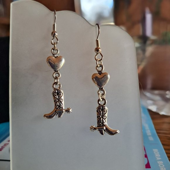Jewelry | Silver Cowboy Boot Earrings | Poshmark